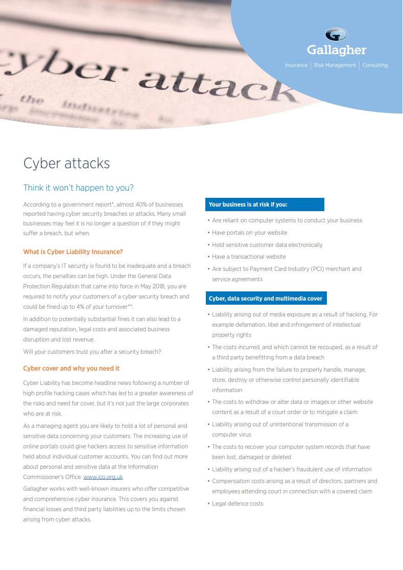 Cyber security liability Insurance - protection for property managers