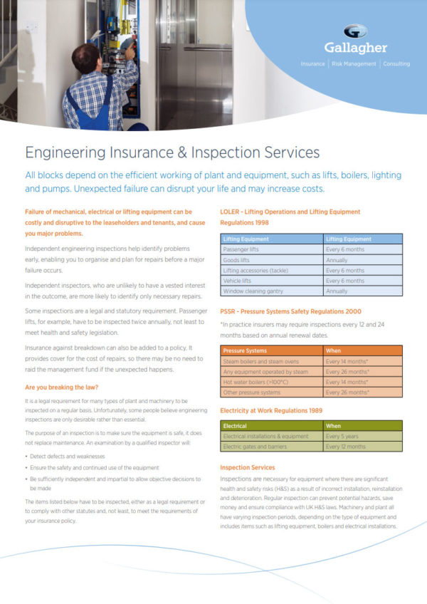 Engineering Equipment Insurance & Inspection Service - Deacon